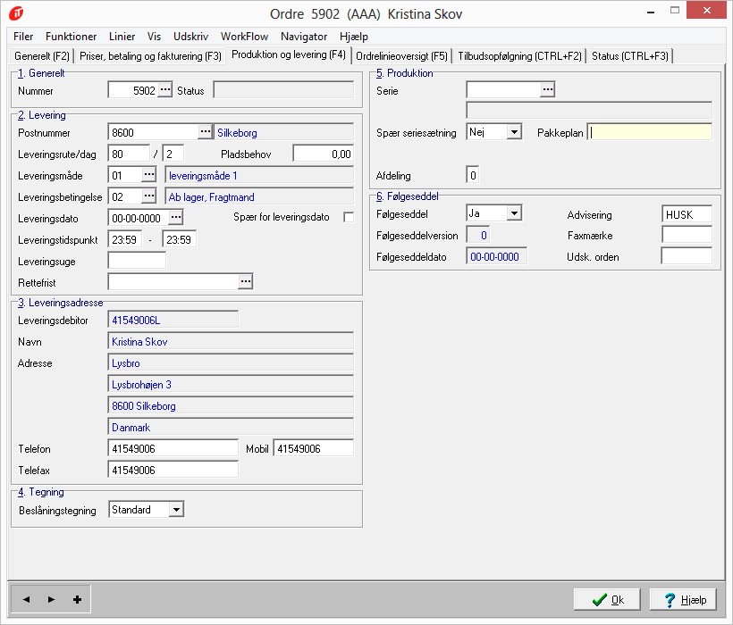 Produktion og levering (F4)
